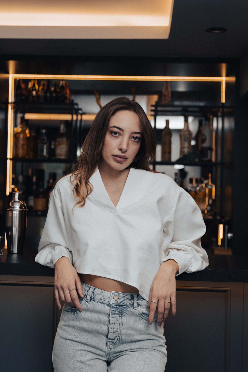 Beyaz Keten Üst – Leoya